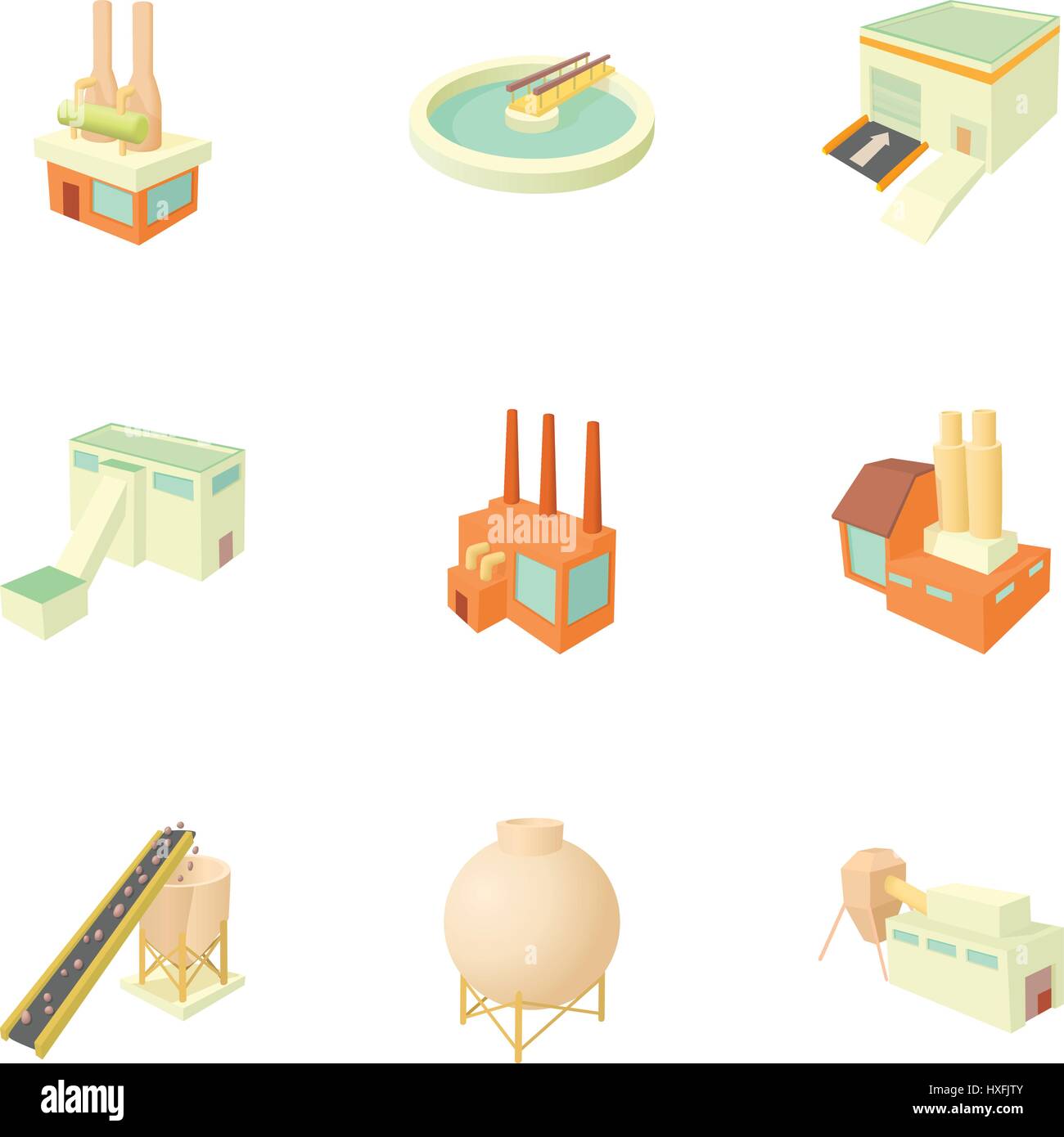 Factory icons set, cartoon style Stock Vector Image & Art - Alamy