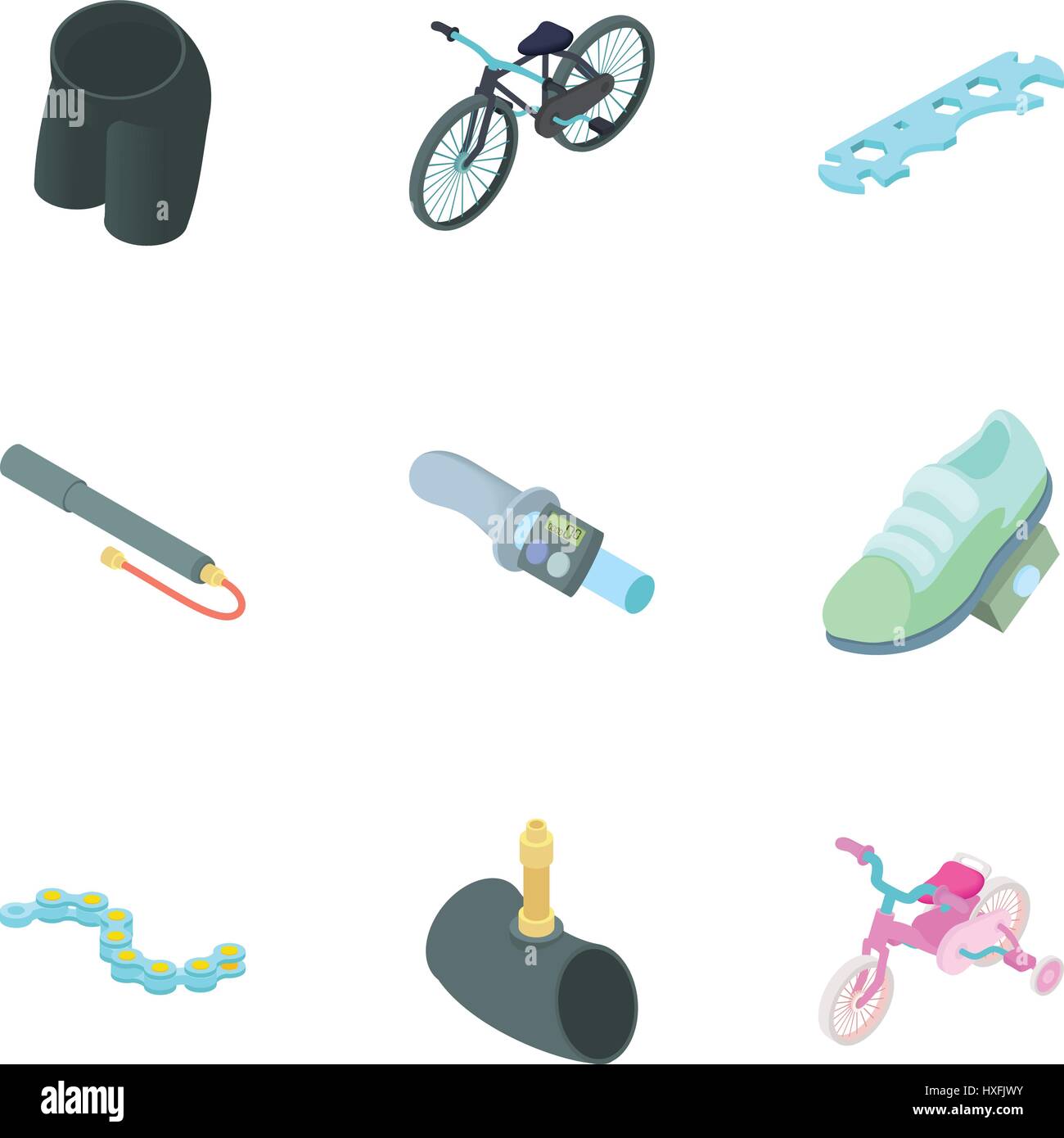 Cycling icons set, cartoon style Stock Vector Image & Art - Alamy