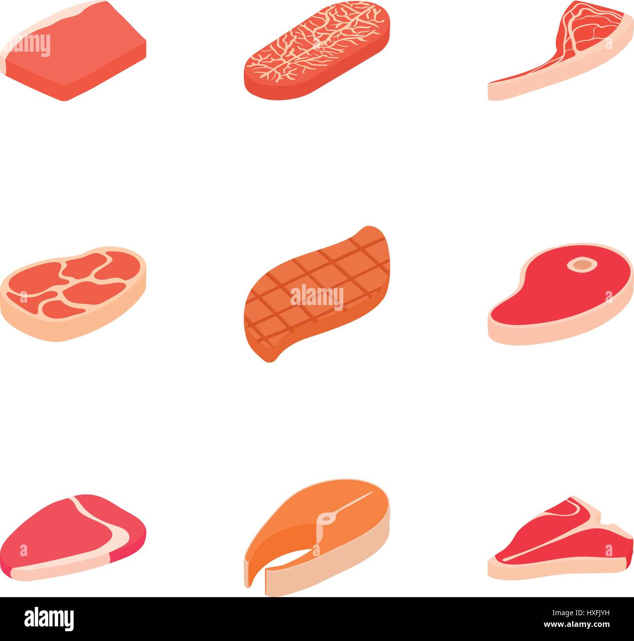 Veal icons set, cartoon style Stock Vector Image & Art - Alamy