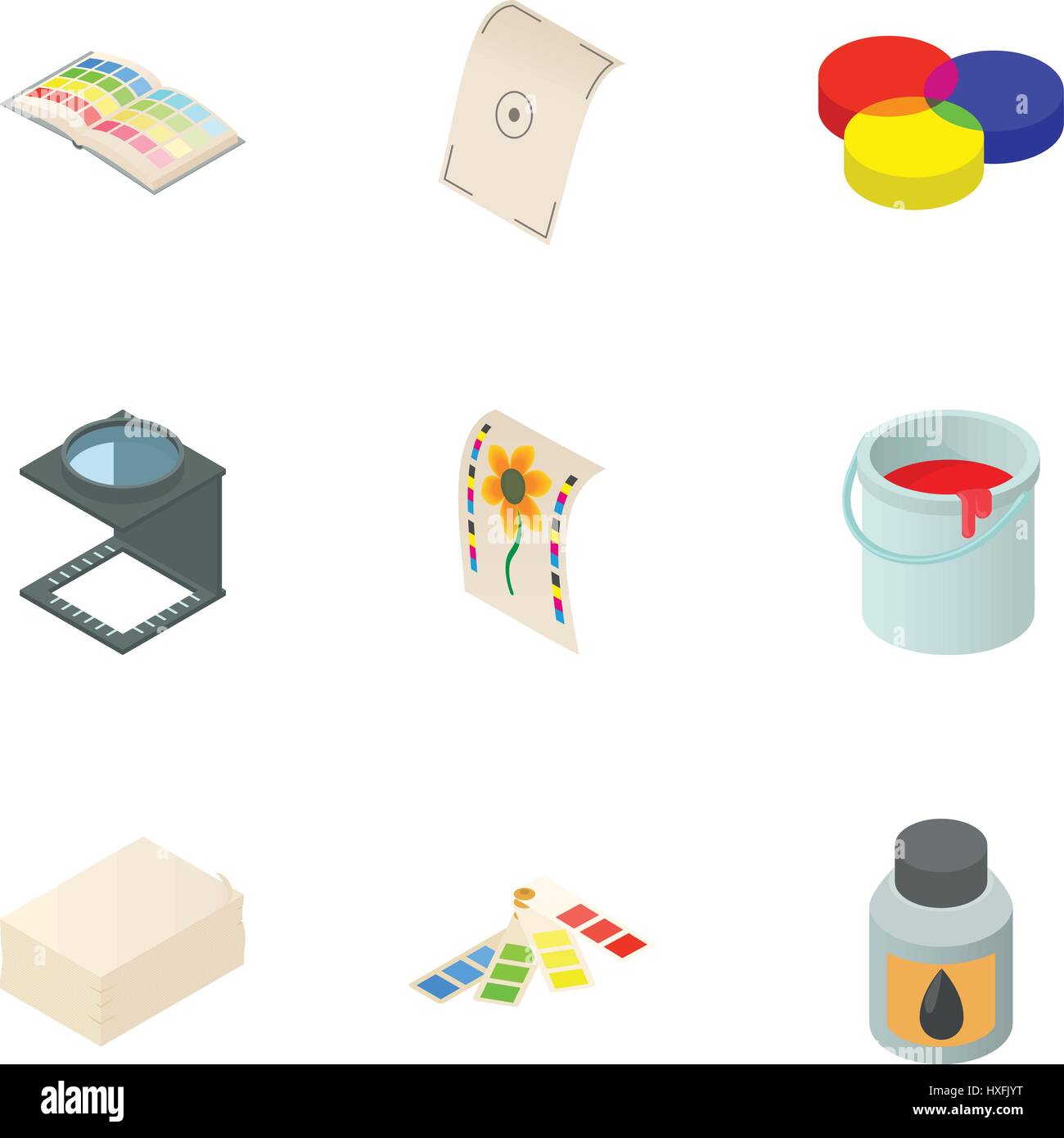 Print icons set, cartoon style Stock Vector Image & Art - Alamy