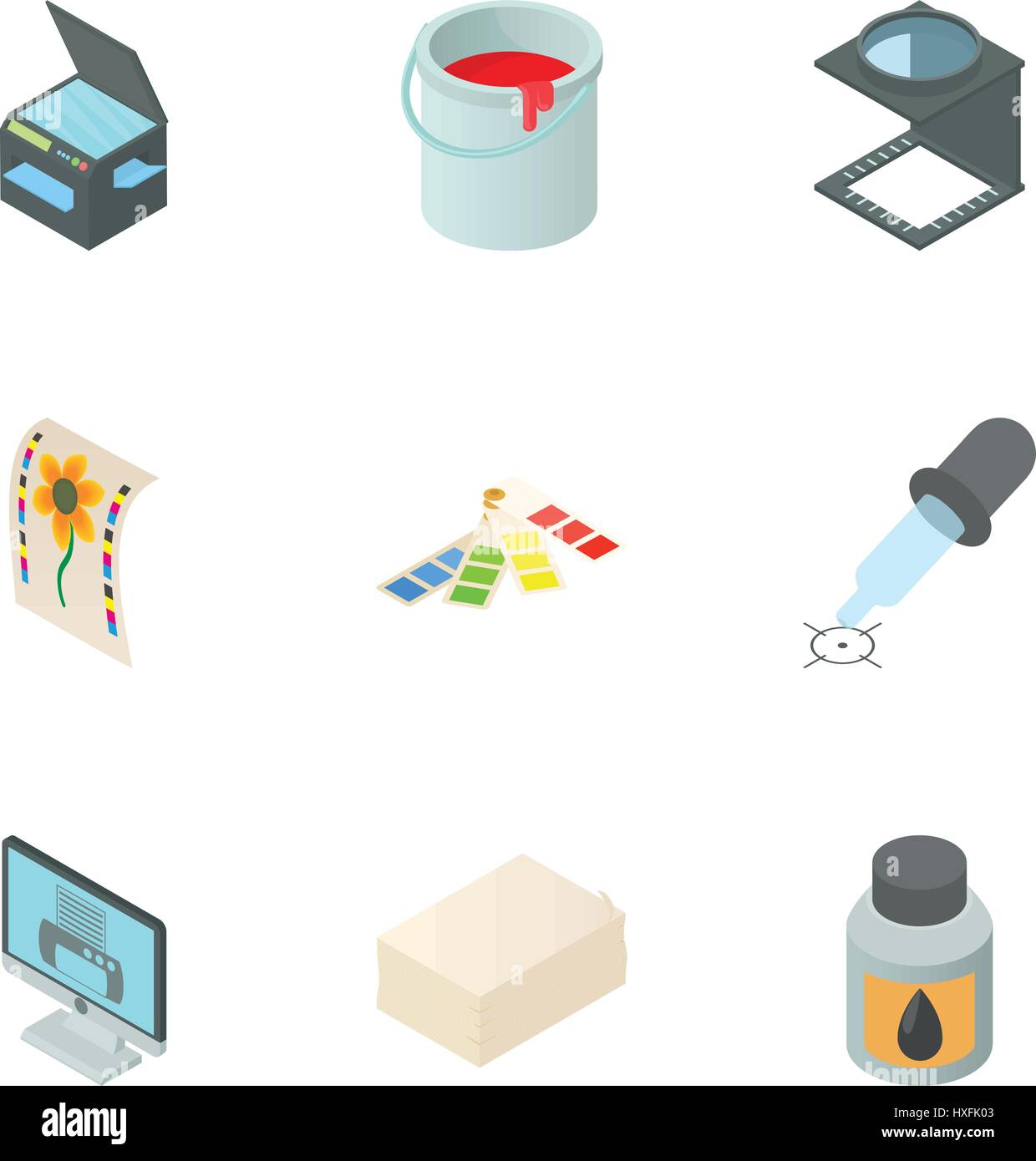 Printer with print and paper sheets Stock Vector Images - Alamy