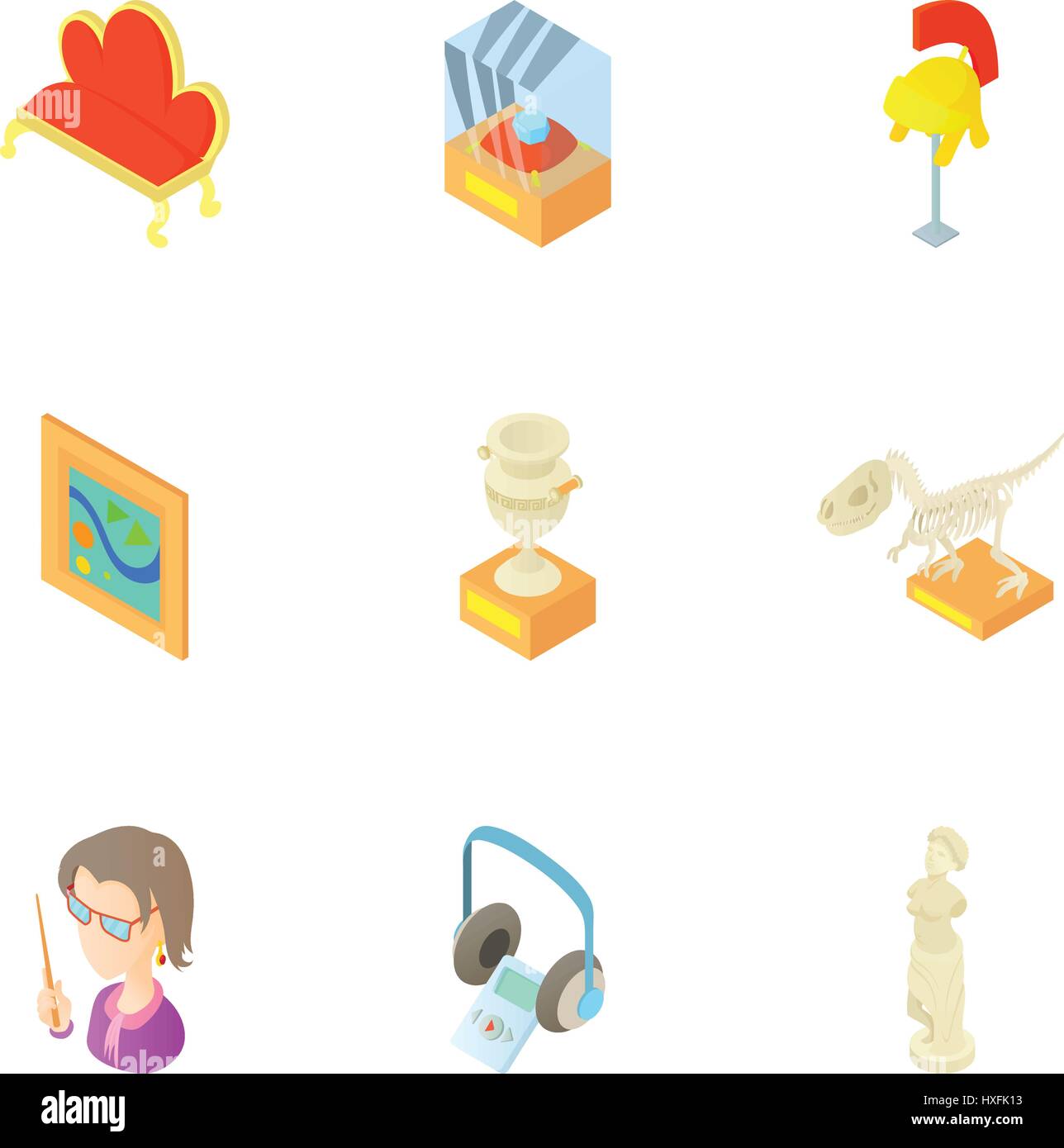 Museum icons set, cartoon style Stock Vector Image & Art - Alamy