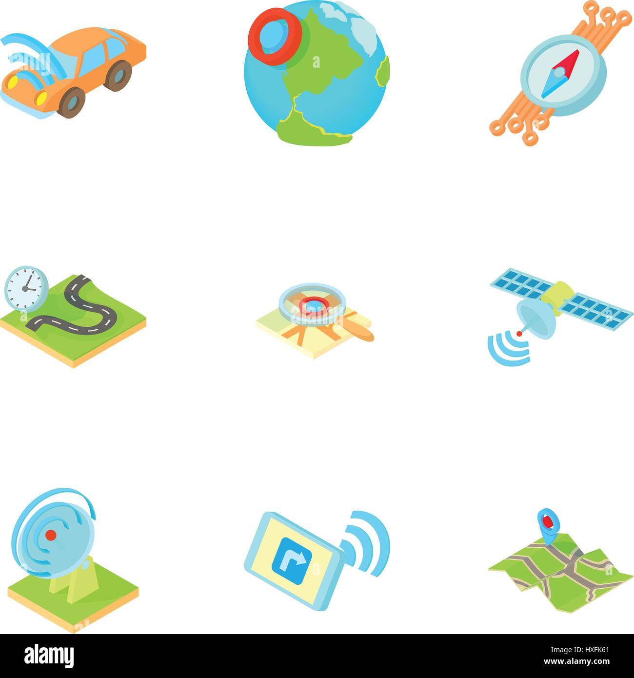 Location icons set, cartoon style Stock Vector Image & Art - Alamy