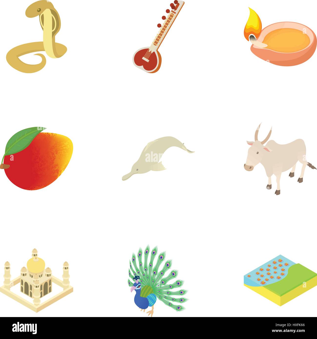 India icons set, cartoon style Stock Vector Image & Art - Alamy