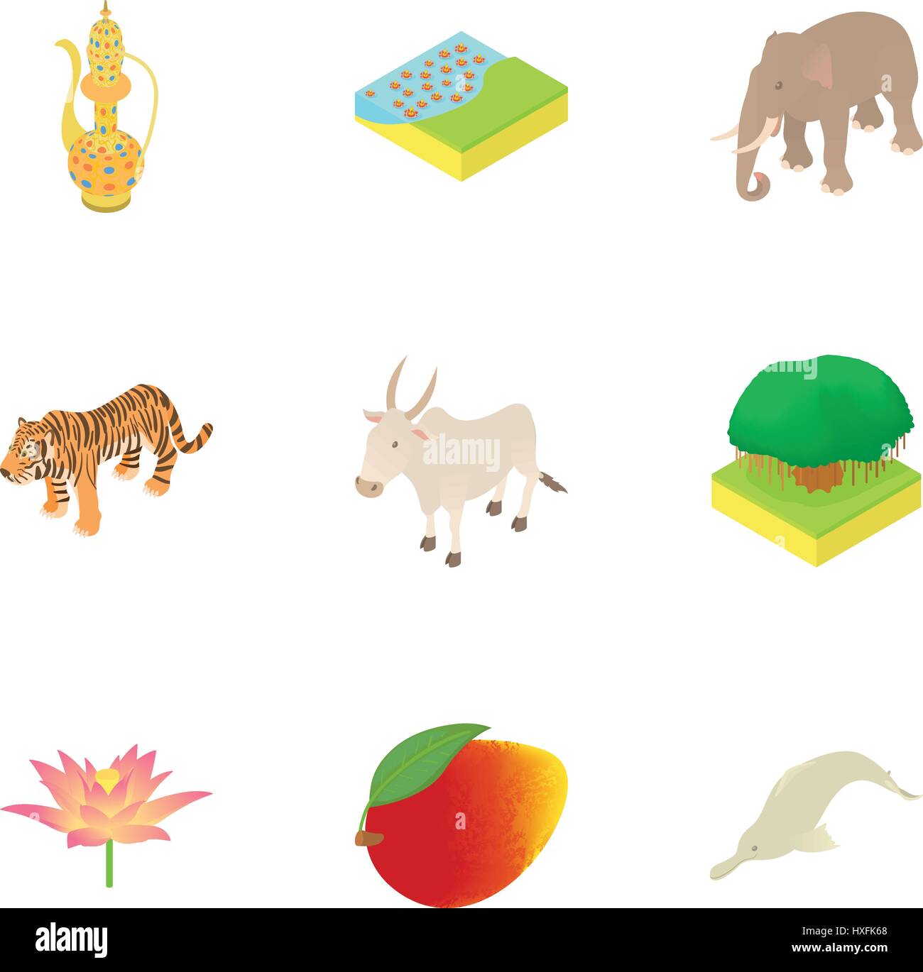 Country India icons set, cartoon style Stock Vector Image & Art - Alamy