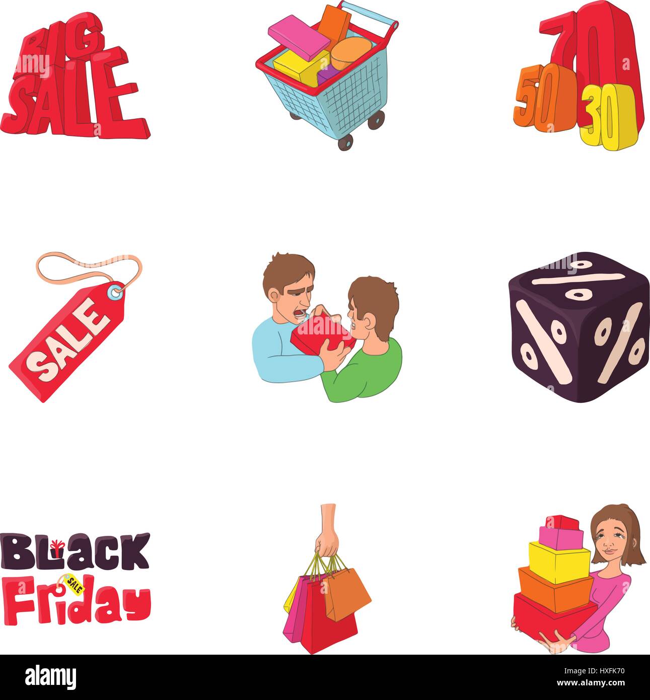 Large discounts icons set, cartoon style Stock Vector Image & Art - Alamy