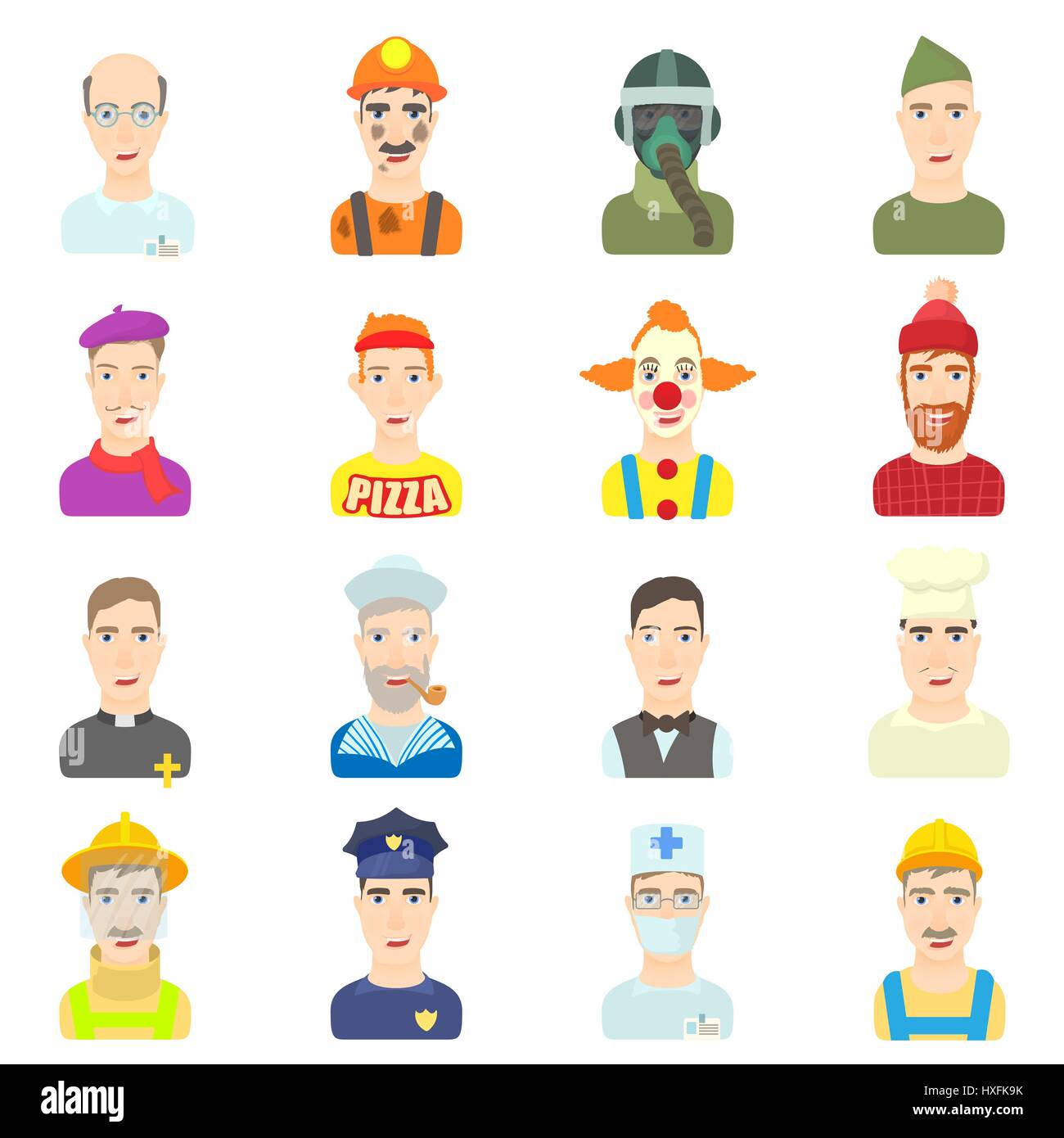 Profession icons set, flat style Stock Vector Image & Art - Alamy