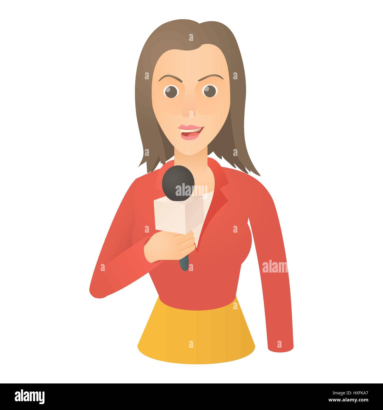 Woman speaking microphone cartoon illustration Cut Out Stock Images ...