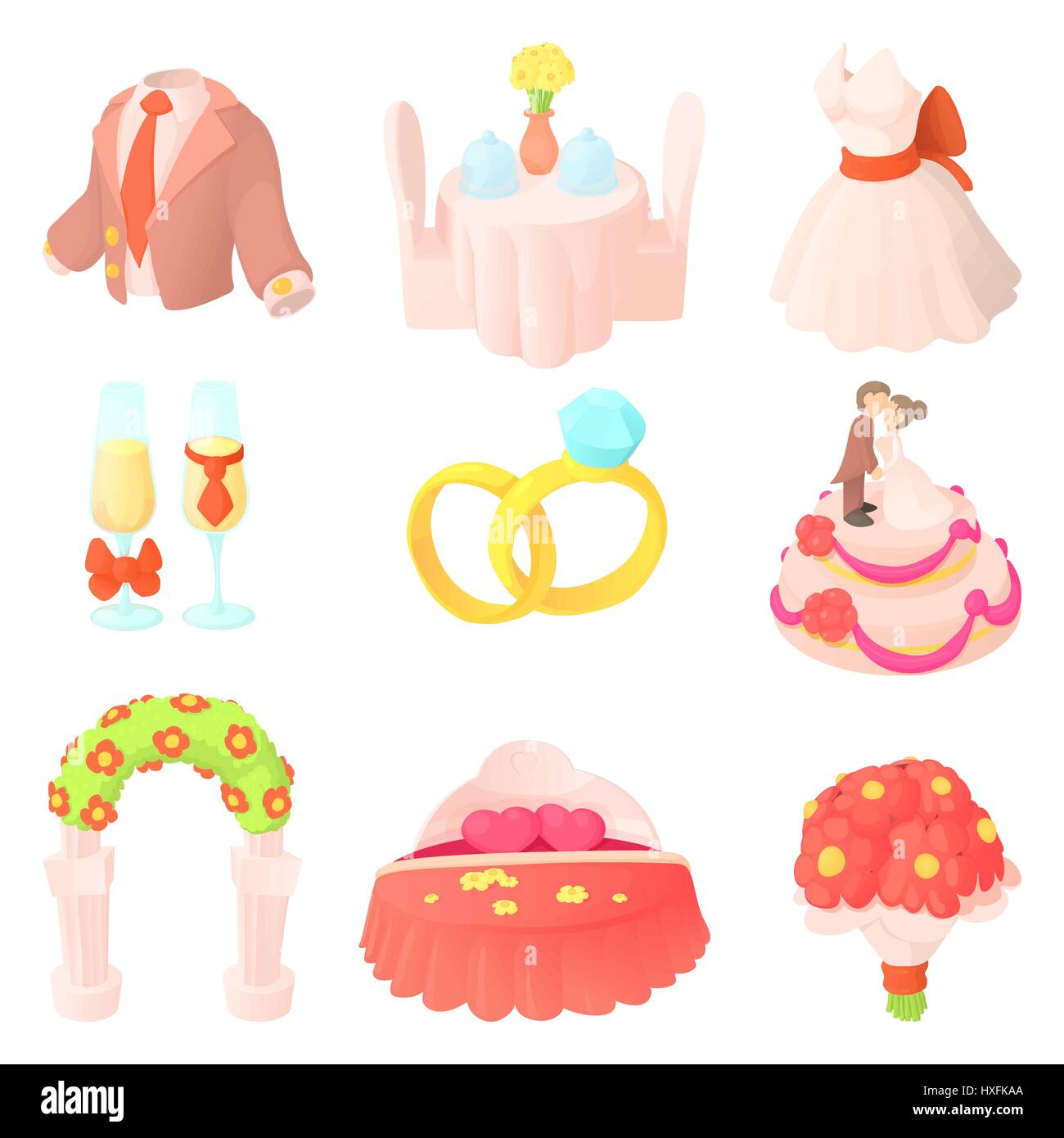Marriage icons set, cartoon style Stock Vector Image & Art - Alamy