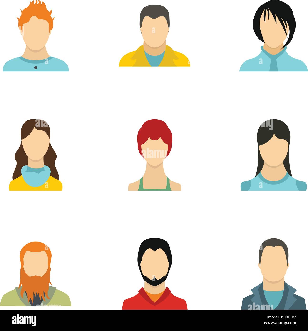 Avatar people icons set, flat style Stock Vector Image & Art - Alamy