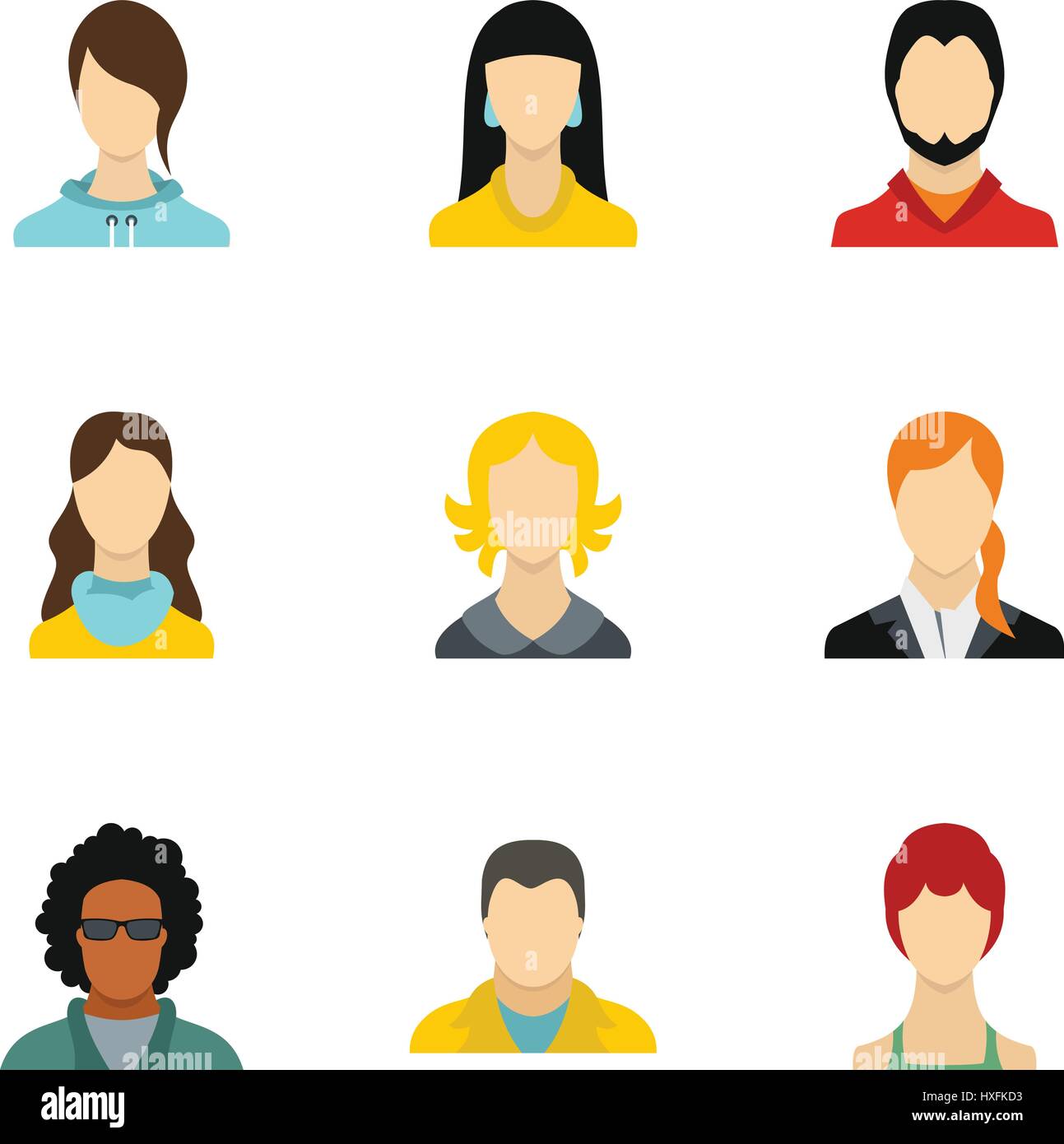 Different avatar icons set, flat style Stock Vector Image & Art - Alamy