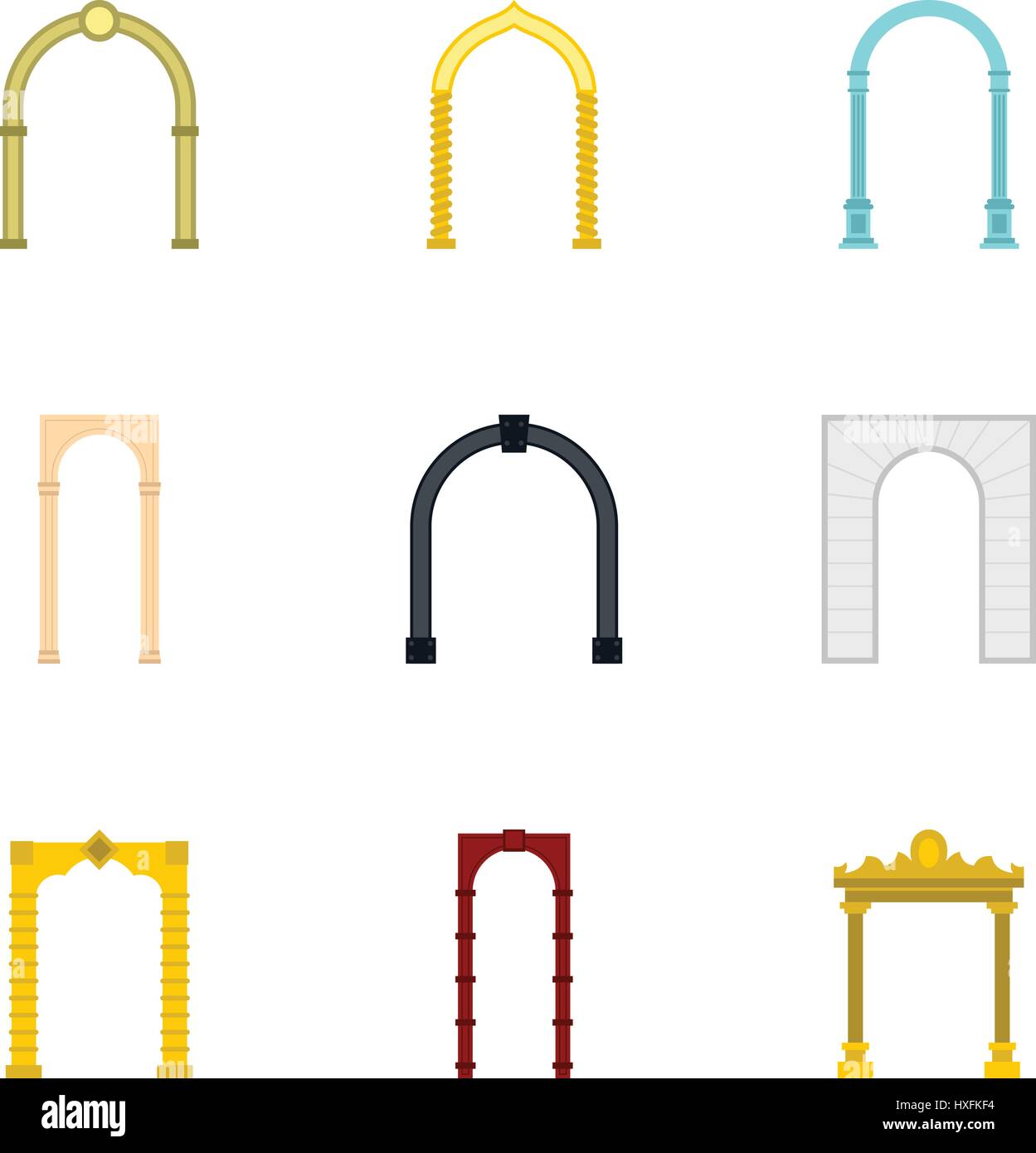 Arch icons set, flat style Stock Vector Image & Art - Alamy