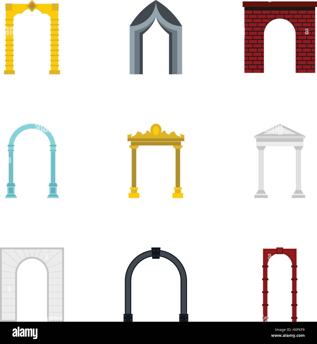 Archway icons set, flat style Stock Vector Image & Art - Alamy