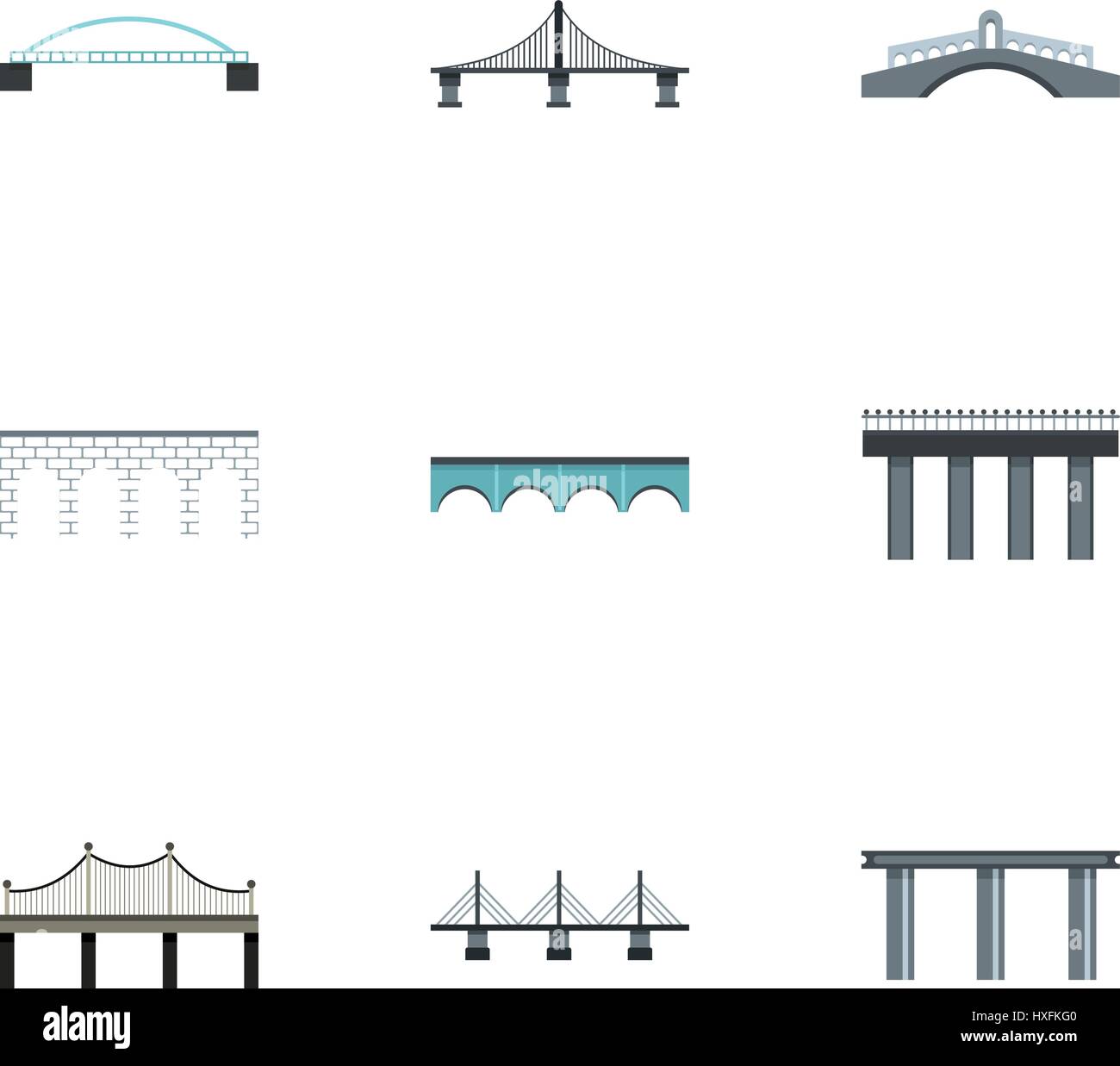 Crossing river icons set, flat style Stock Vector Image & Art - Alamy