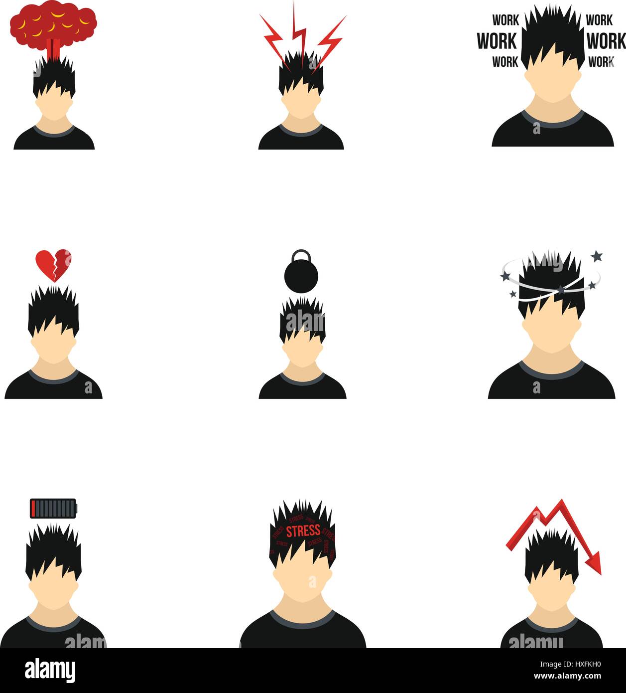 Feeling icons set, flat style Stock Vector Image & Art - Alamy