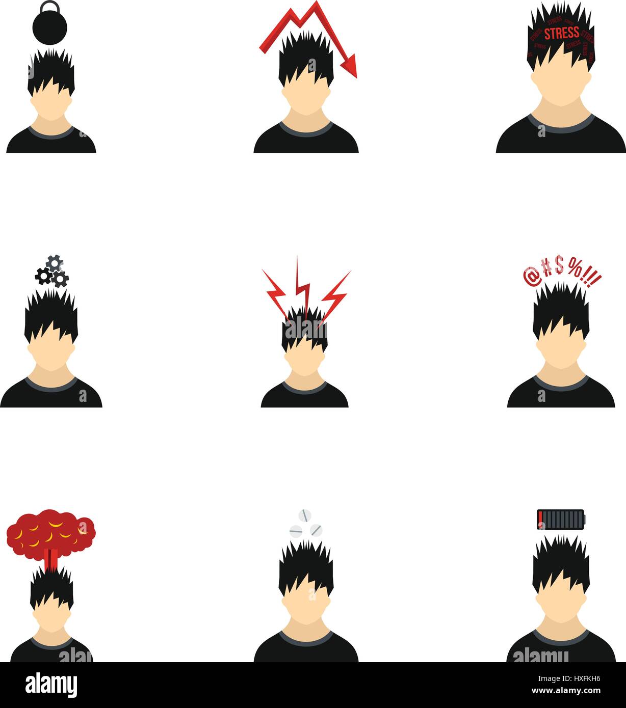 Human feelings icons set, flat style Stock Vector Image & Art - Alamy