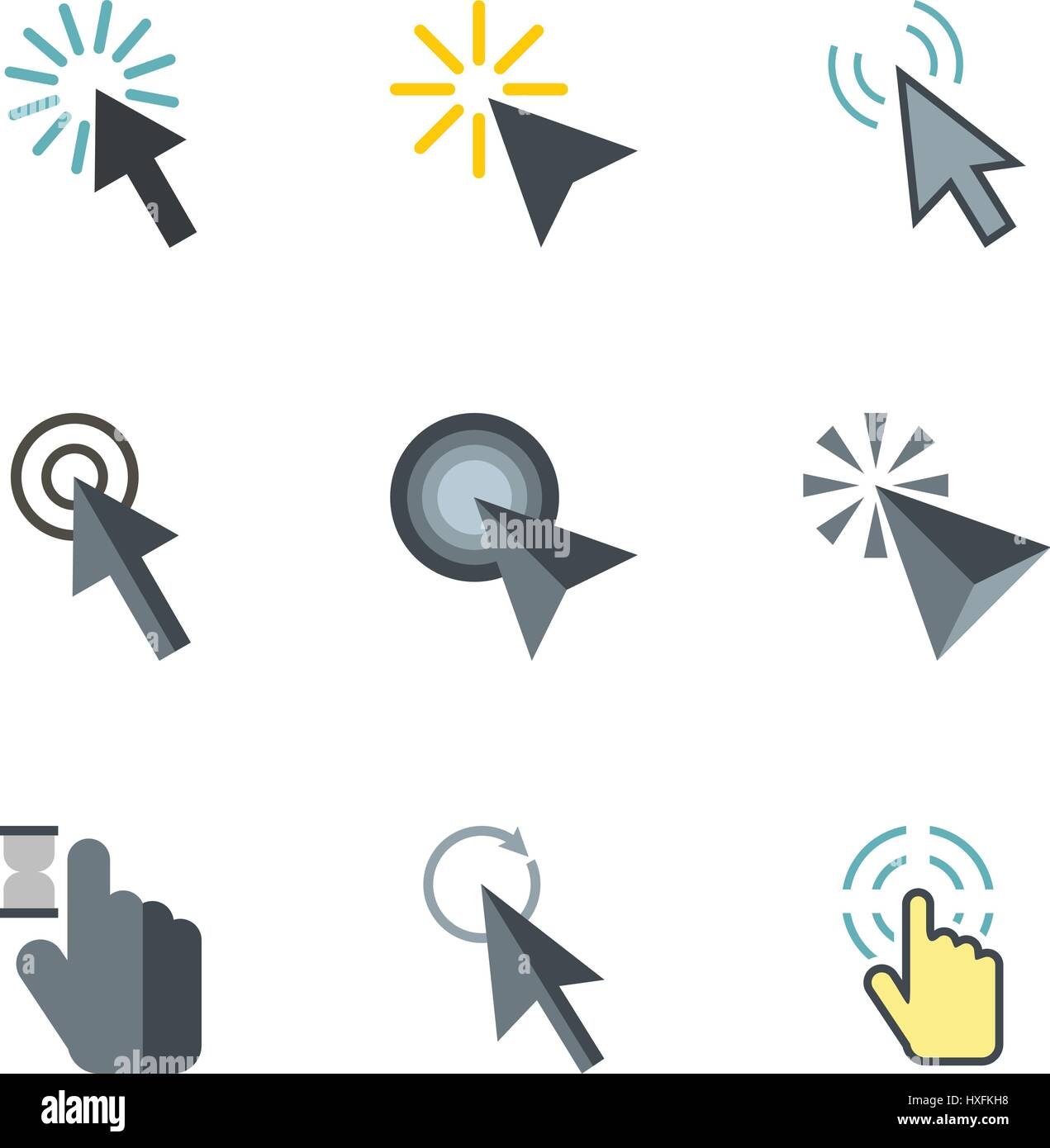 Arrow icons set, flat style Stock Vector Image & Art - Alamy