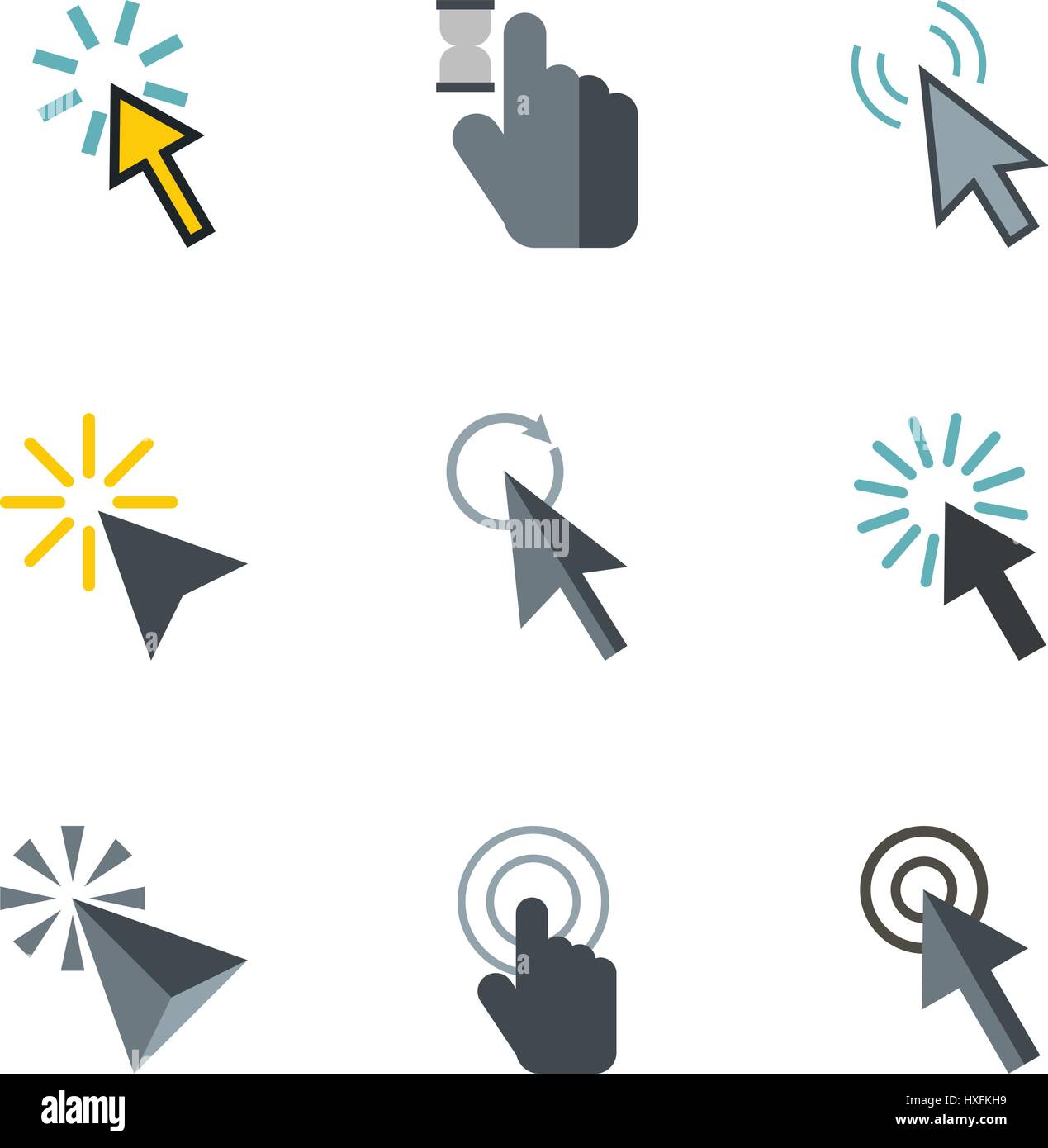 Cursor icons set, flat style Stock Vector Image & Art - Alamy
