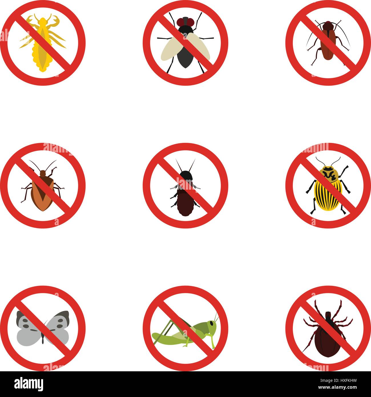 Harmful insects icons set, flat style Stock Vector Image & Art - Alamy