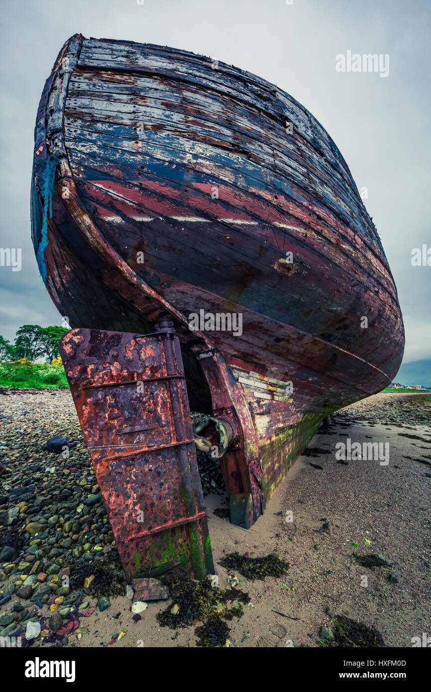Rusty shipwreck on shore in Fort William, Scotland Stock Photo - Alamy