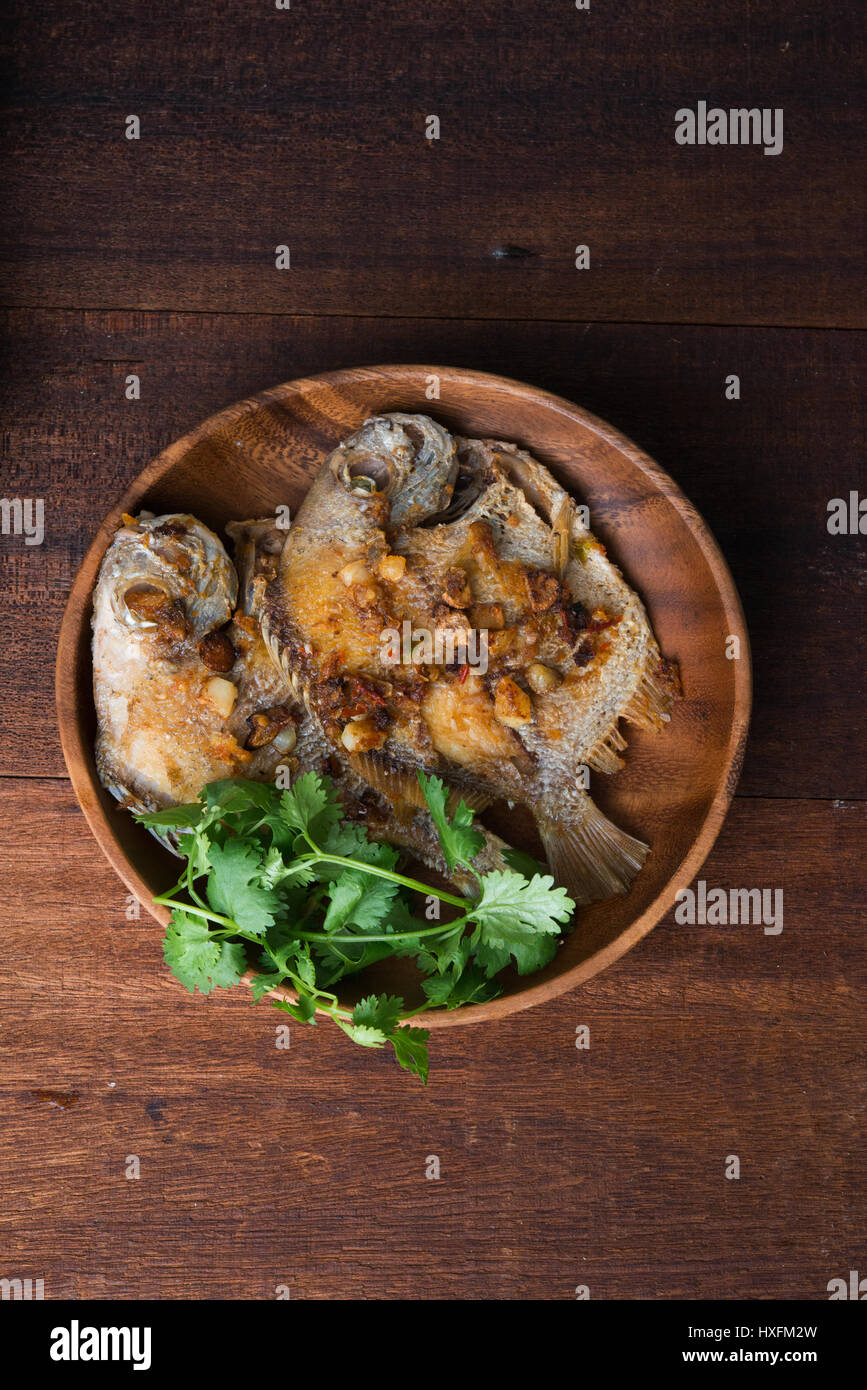 asian grilled fish top down view Stock Photo - Alamy