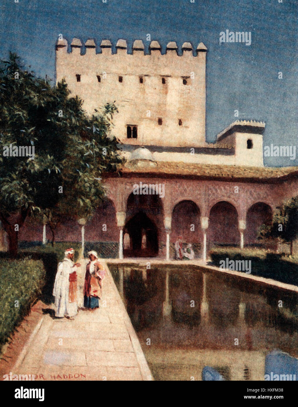 The Alhambra: Tower of Comares, Granada, Spain, circa 1910 Stock Photo ...