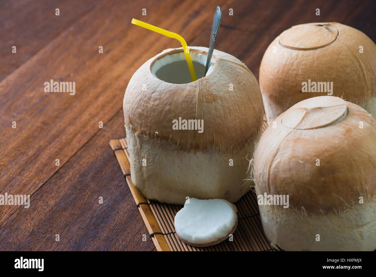 fresh coconut drink Stock Photo - Alamy