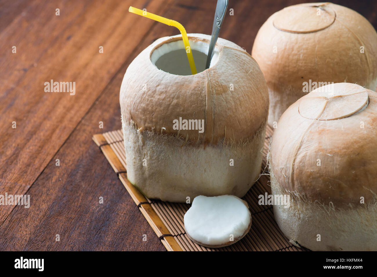 fresh coconut drink Stock Photo - Alamy
