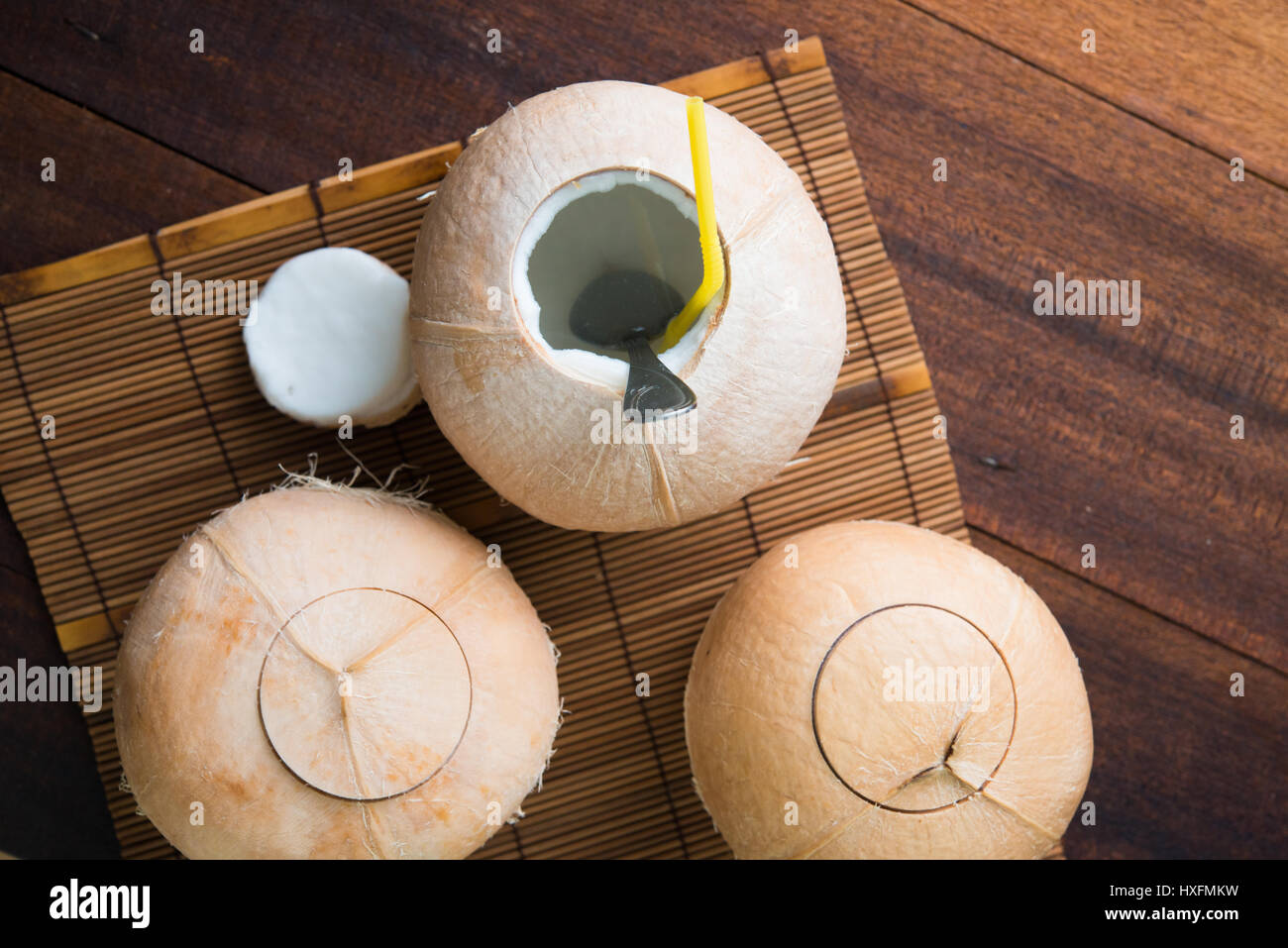 coconut drink top down view Stock Photo - Alamy
