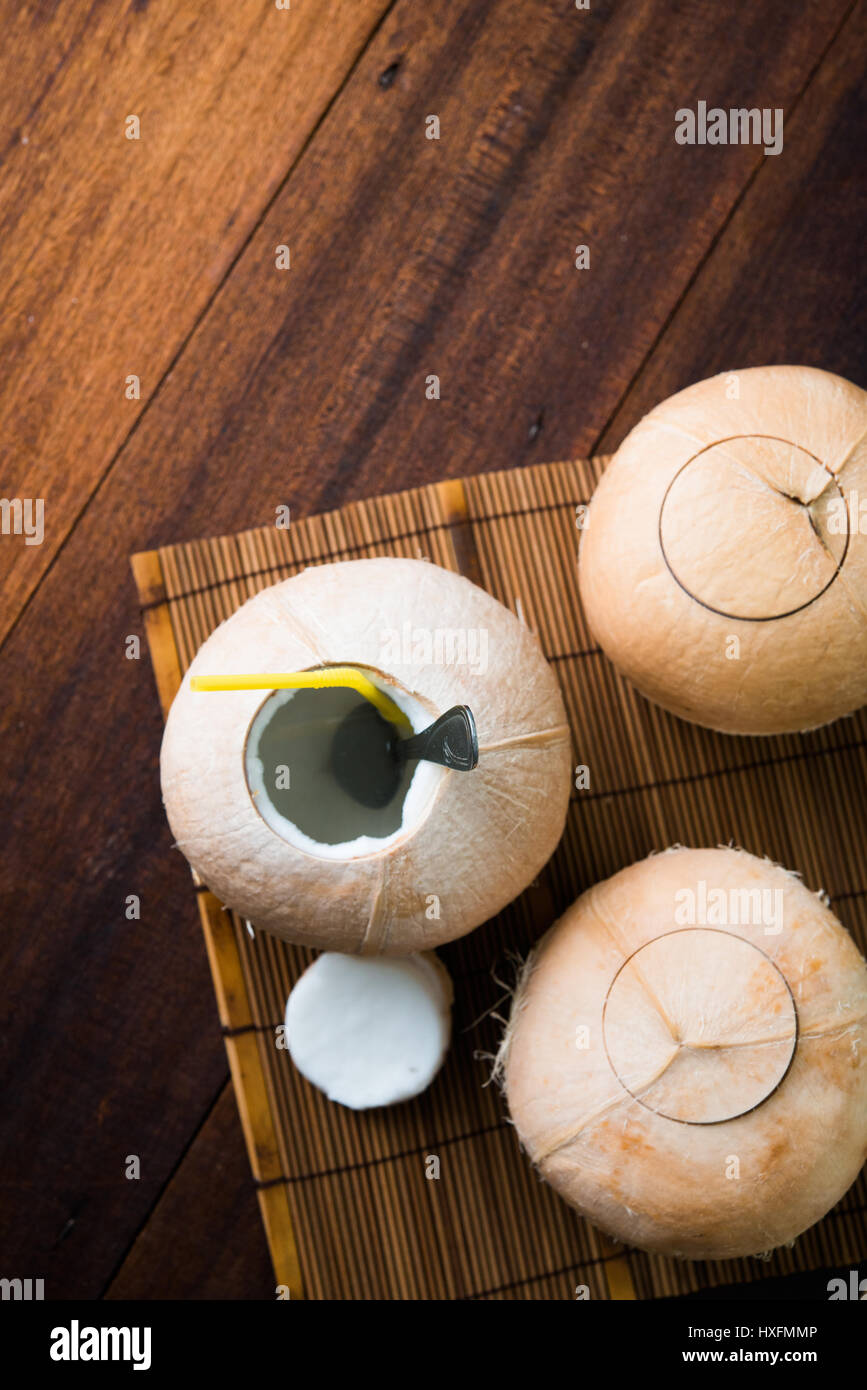 coconut drink top down view Stock Photo - Alamy
