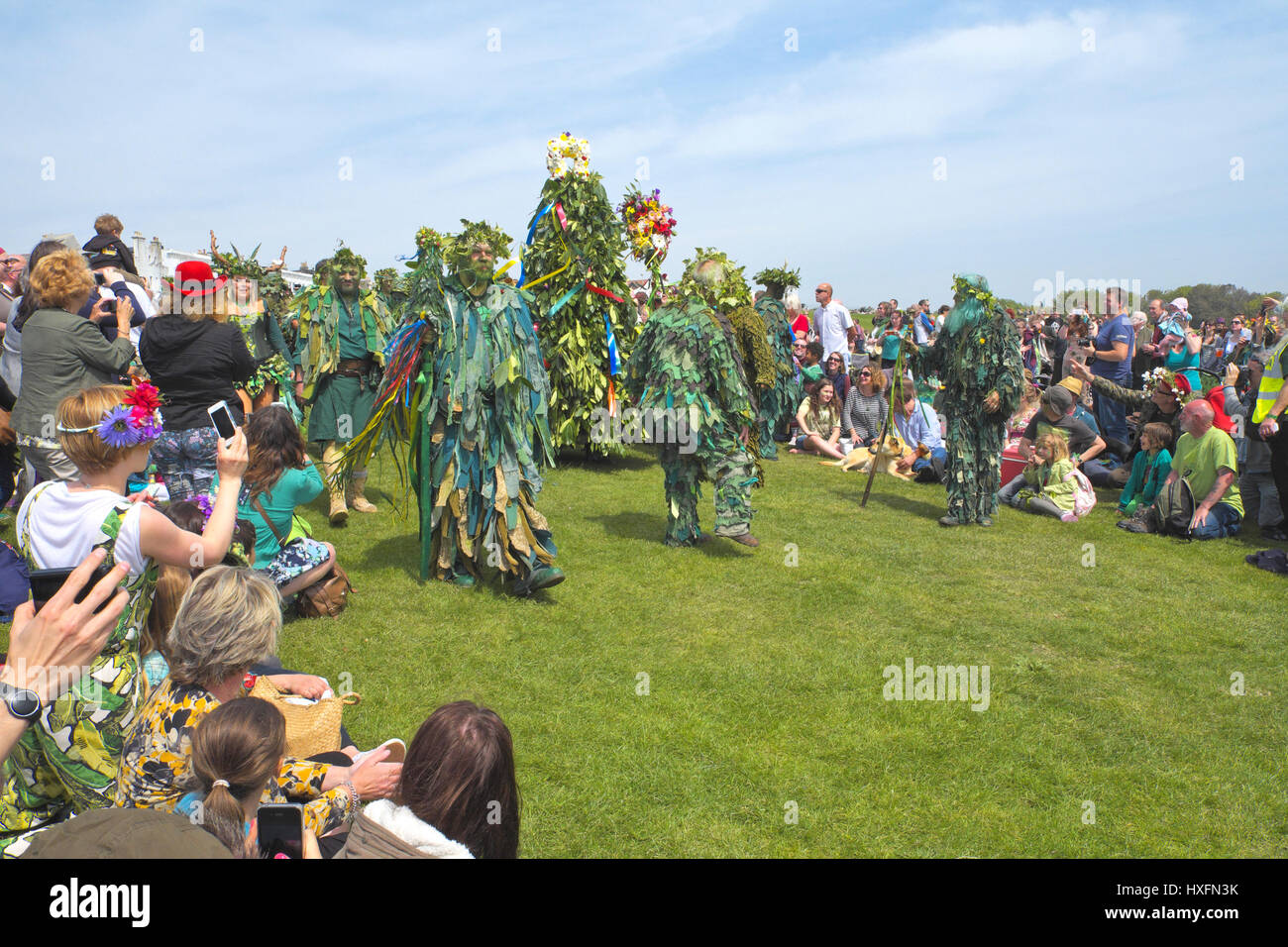 Traditional annual Jack-in-the-Green festival procession on May Bank ...
