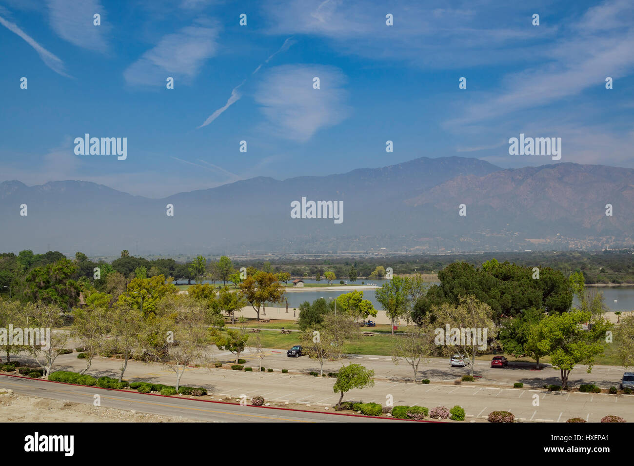 Mountain and landscape around Santa Fe Dam Recreation Area, Los Angeles ...