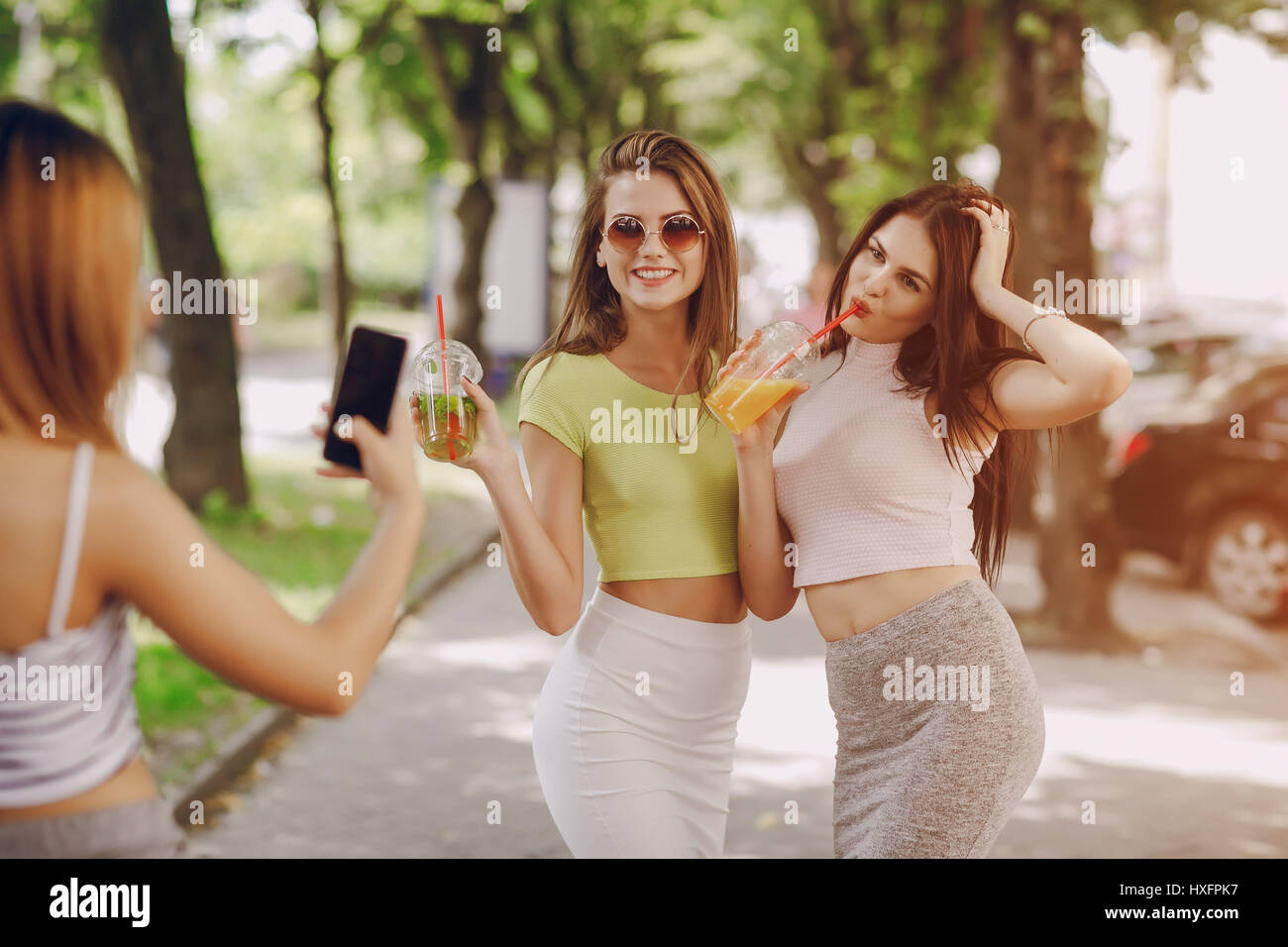 beautiful girls on the street Stock Photo - Alamy
