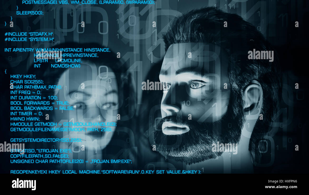Science fiction human robot face Stock Photo - Alamy