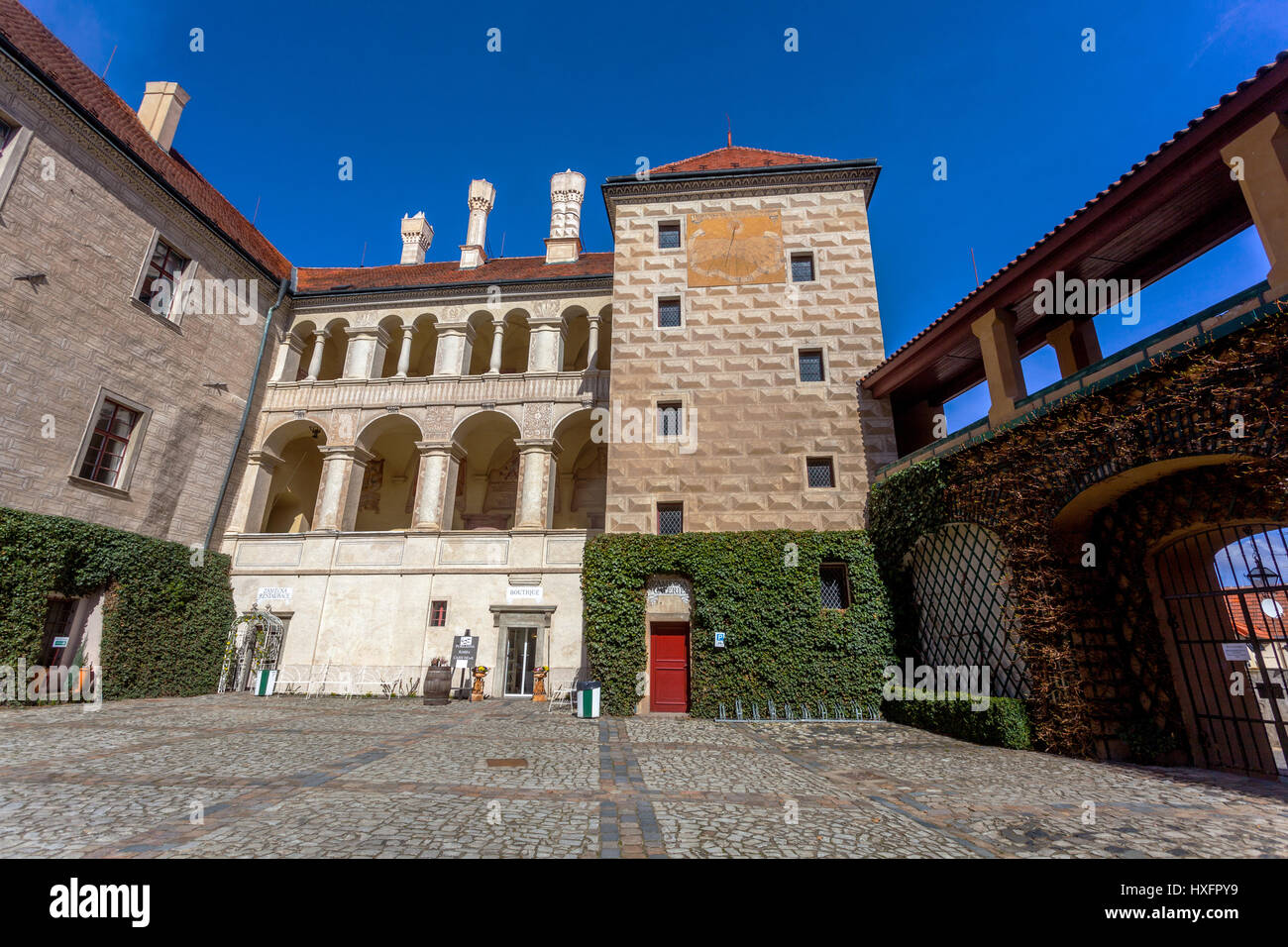 Melnik Castle, Courtyard, Central Bohemia, Czech Republic, Europe Stock ...