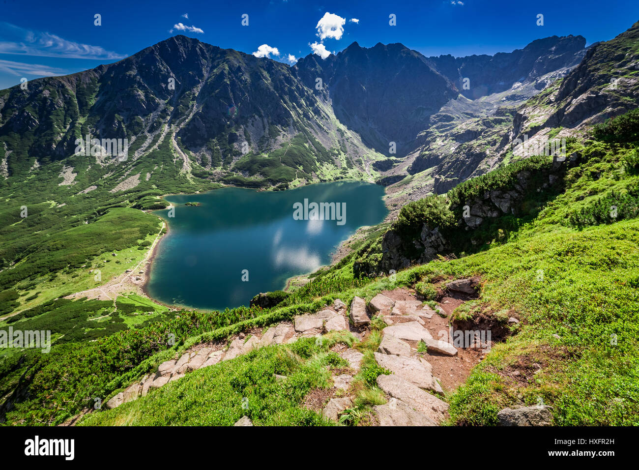 Top view of Czarny Staw Gasienicowy in Tatra Mountains, Poland Stock ...