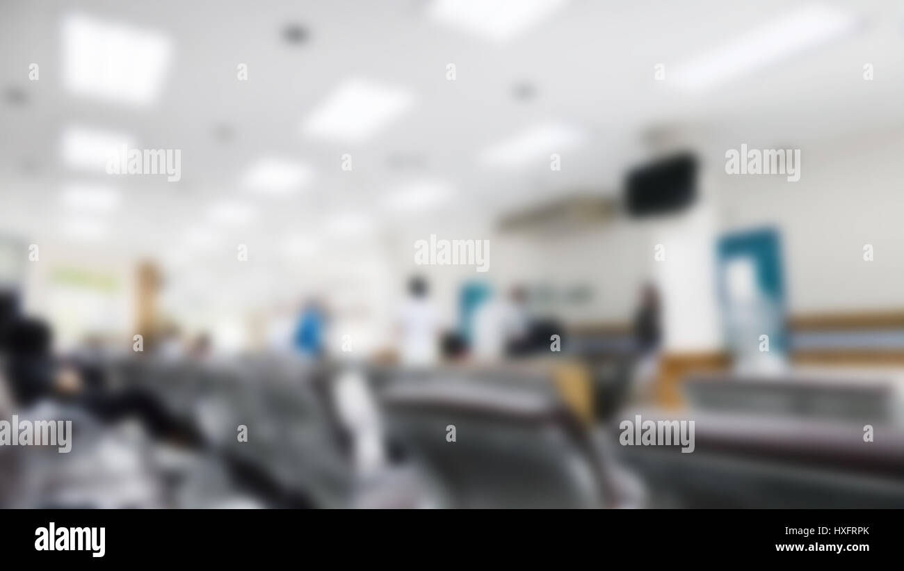 Abstract photo blurred of hospital background, Patient sitting chair ...