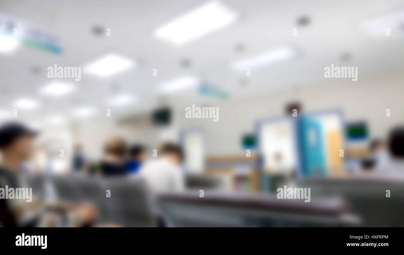 Abstract photo blurred of hospital background, Patient sitting chair ...