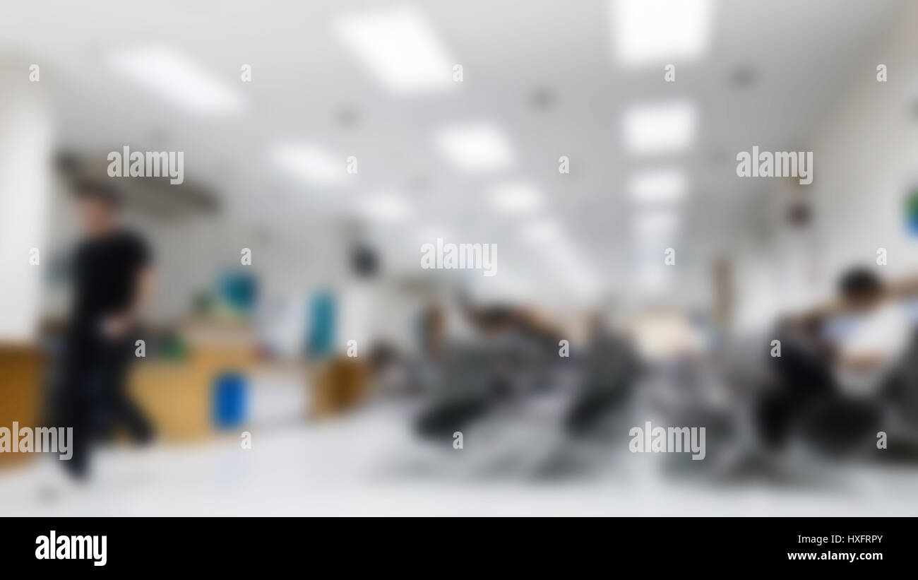 Abstract photo blurred of hospital background, Patient sitting chair ...
