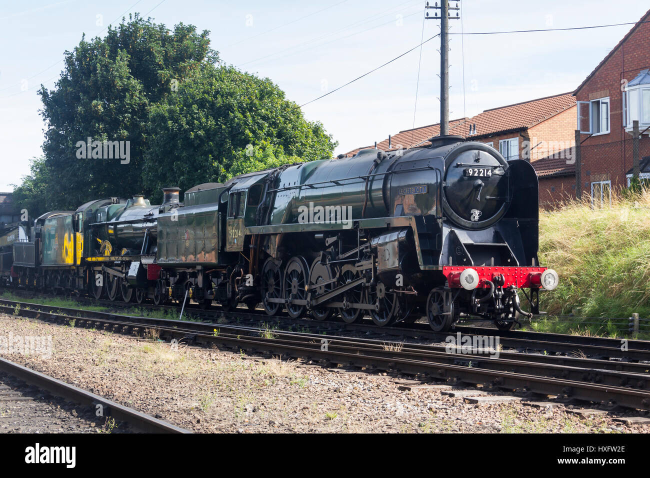 Br 9f locomotive 92214 central hi-res stock photography and images - Alamy