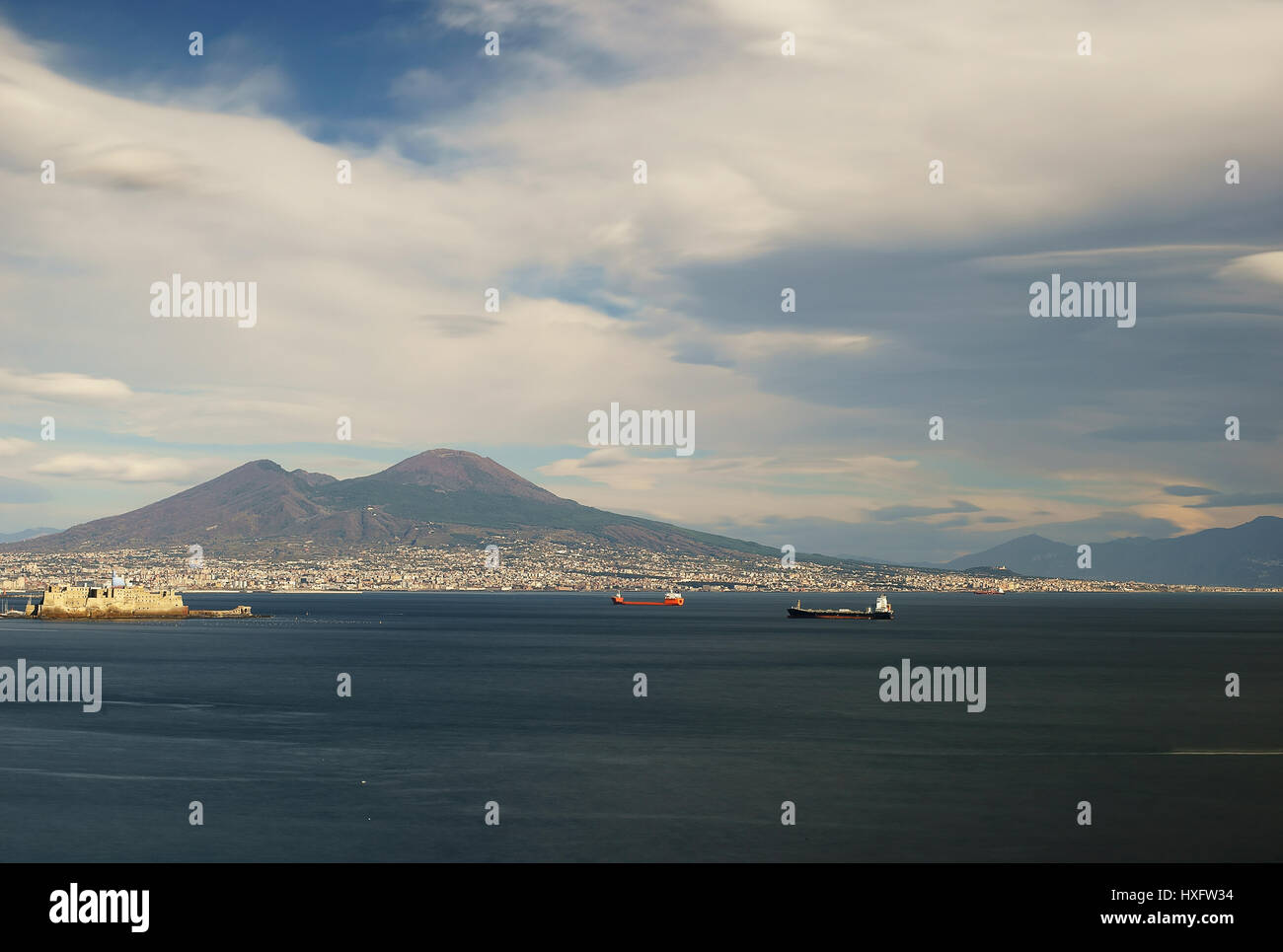 Seascape of bay of Naples, Italy Stock Photo - Alamy