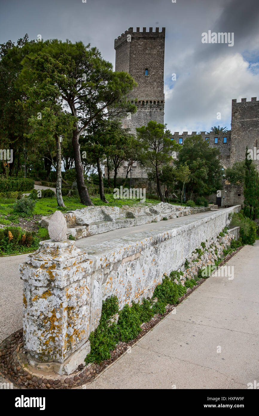 Erice, Trapani, Sicily, Italy - Ancient stone Venus castle at the ...