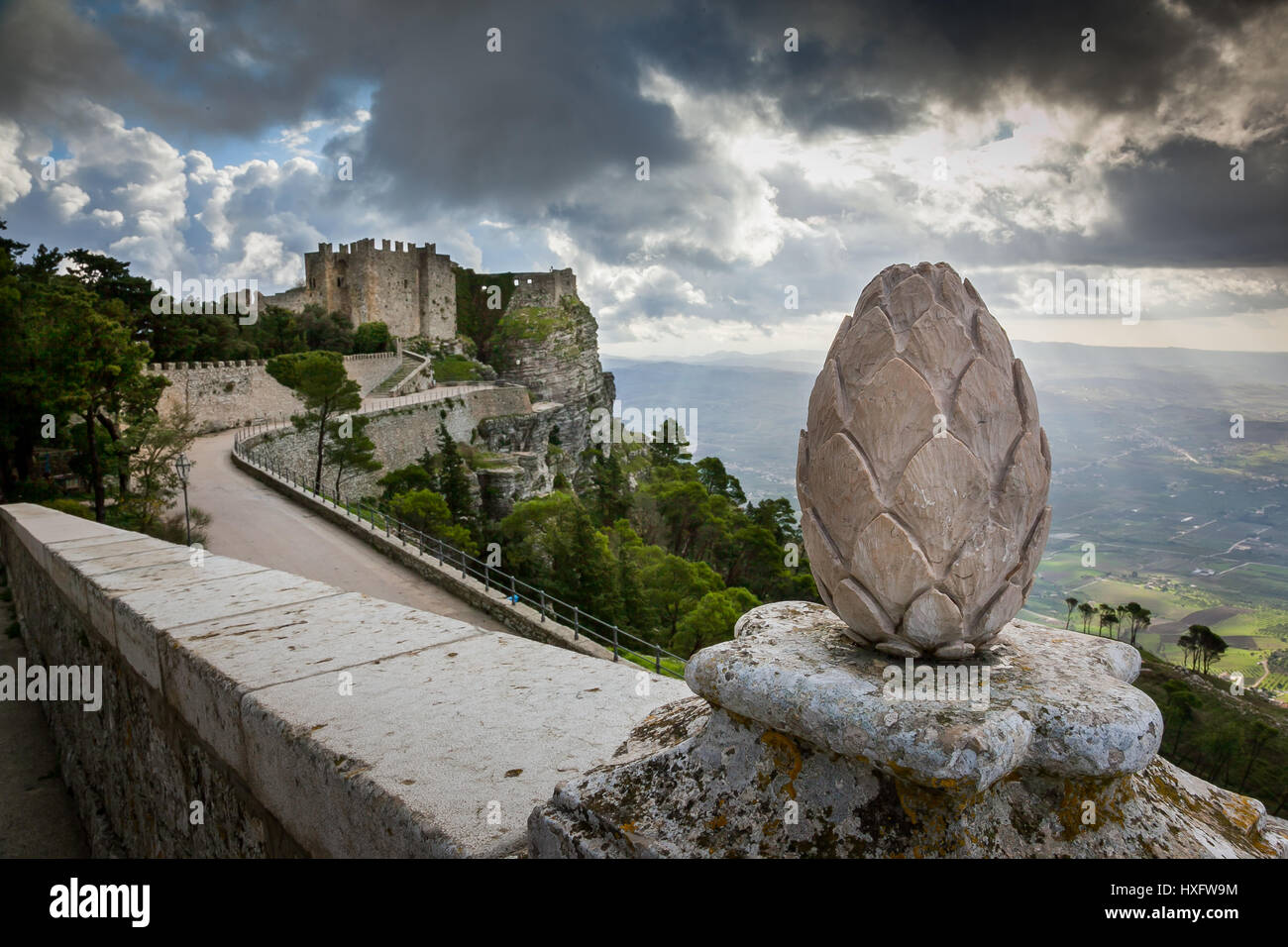 Erice, Trapani, Sicily, Italy - Ancient stone Venus castle at the ...