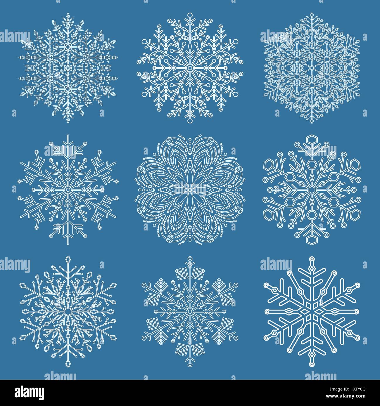 Set of Vector Snowflakes Stock Vector Image & Art - Alamy