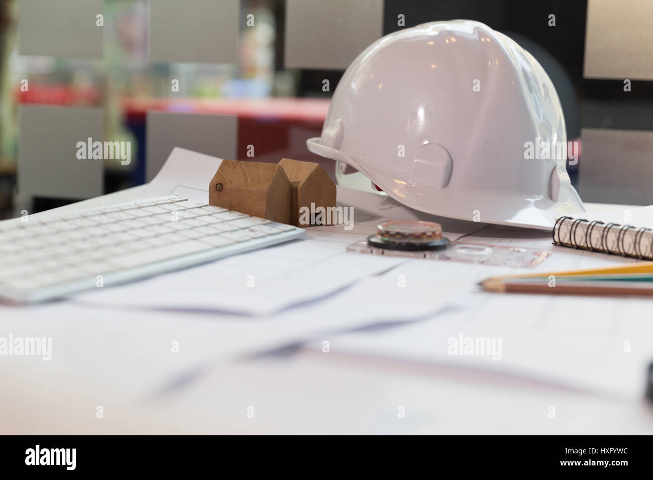 Engineer or architect Office desk background construction project ideas ...