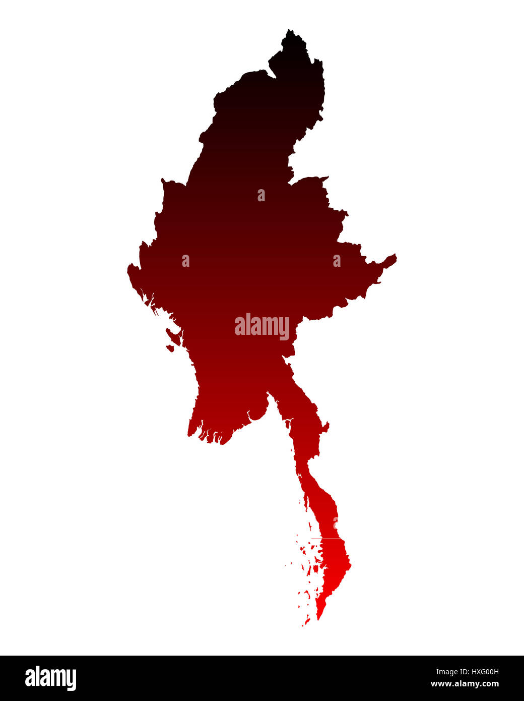 Map of Myanmar Stock Photo - Alamy