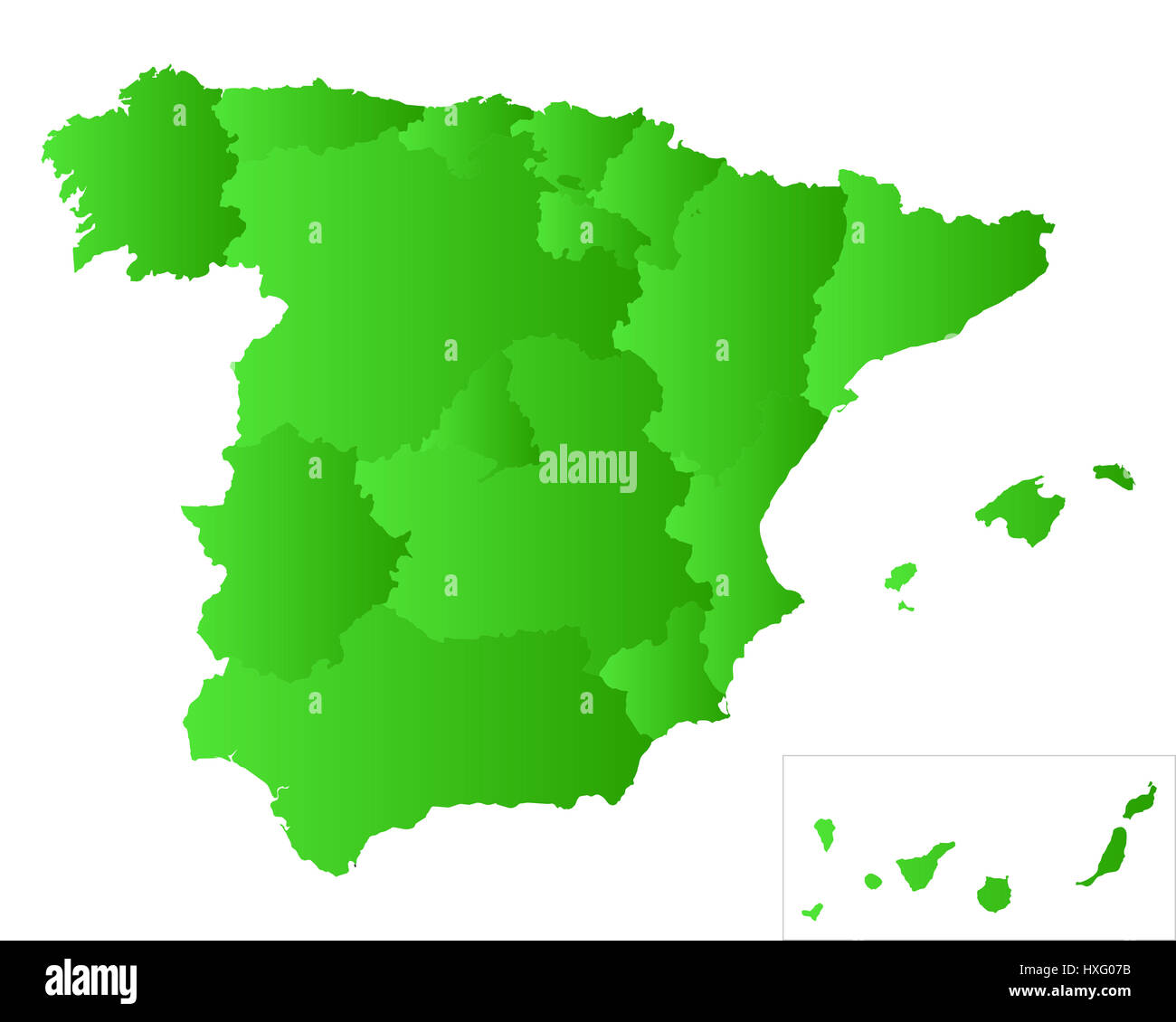 Map spain regions borders Cut Out Stock Images & Pictures - Alamy