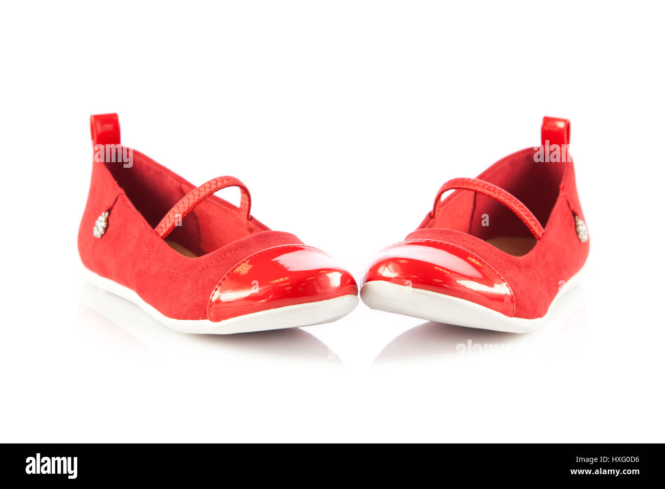 red shoes on white background Stock Photo - Alamy