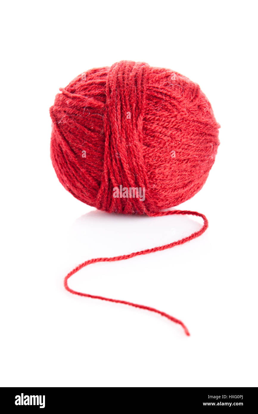 wool yarn ball isolated on white. ball of yarn for knitting Stock Photo ...