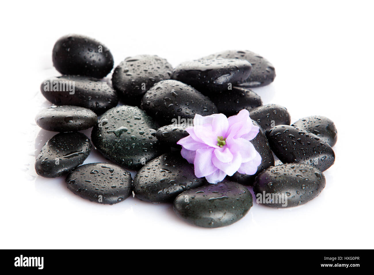 Spa Stone. Zen pebbles. Stone spa and healthcare Stock Photo - Alamy